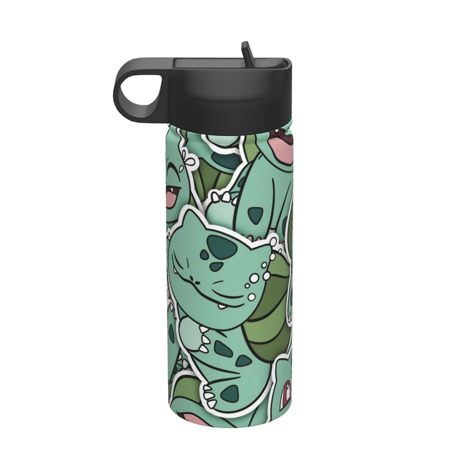Bulbasaur 18oz Insulated Water Bottle, Cartoon Stainless Steel Sports Water Kettle with Straw ...