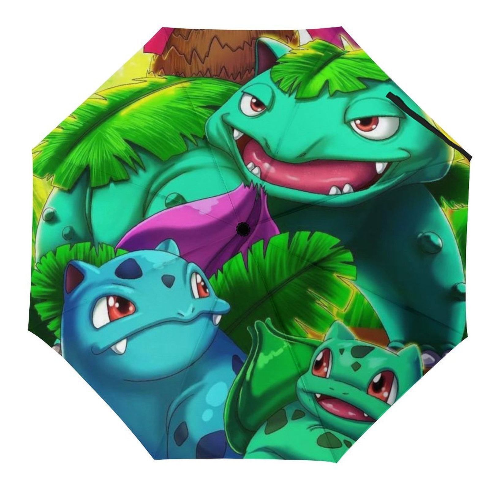 Bulbasaur 3 Fold Umbrella Automatic Open-close Cartoon UV Resistant ...