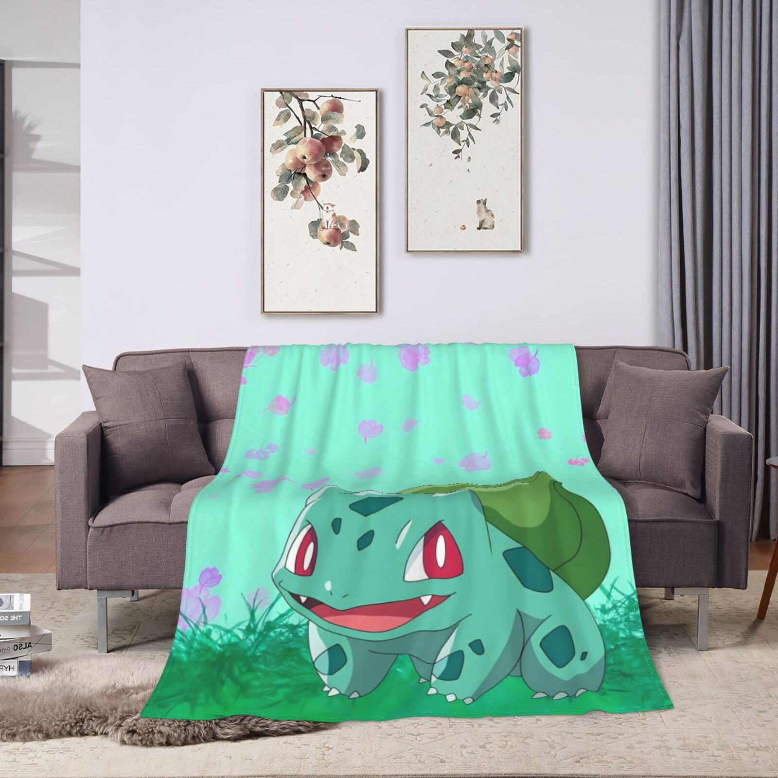 Bulbasaur Blanket Lightweight Cozy Bed Blankets Soft Flannel Throw ...