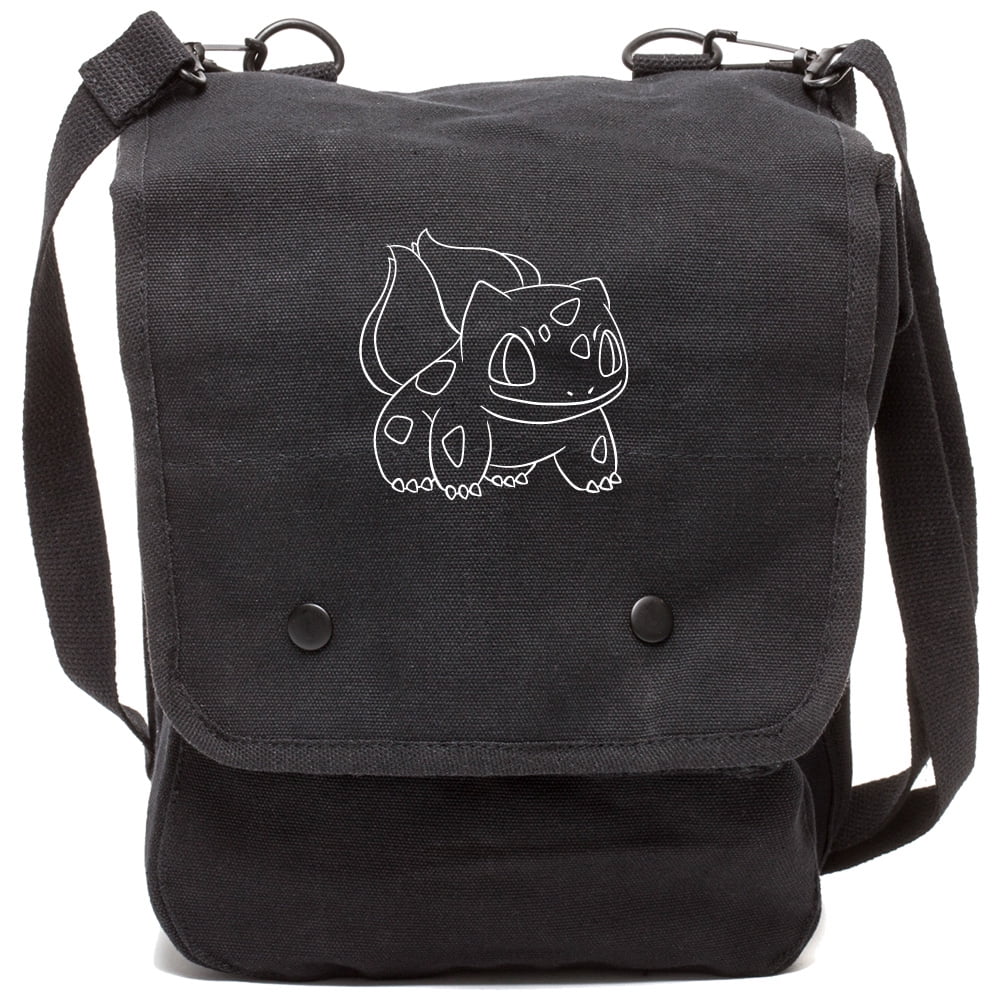 Bulbasaur Canvas Crossbody Travel Map Bag Case in Black - Walmart.com