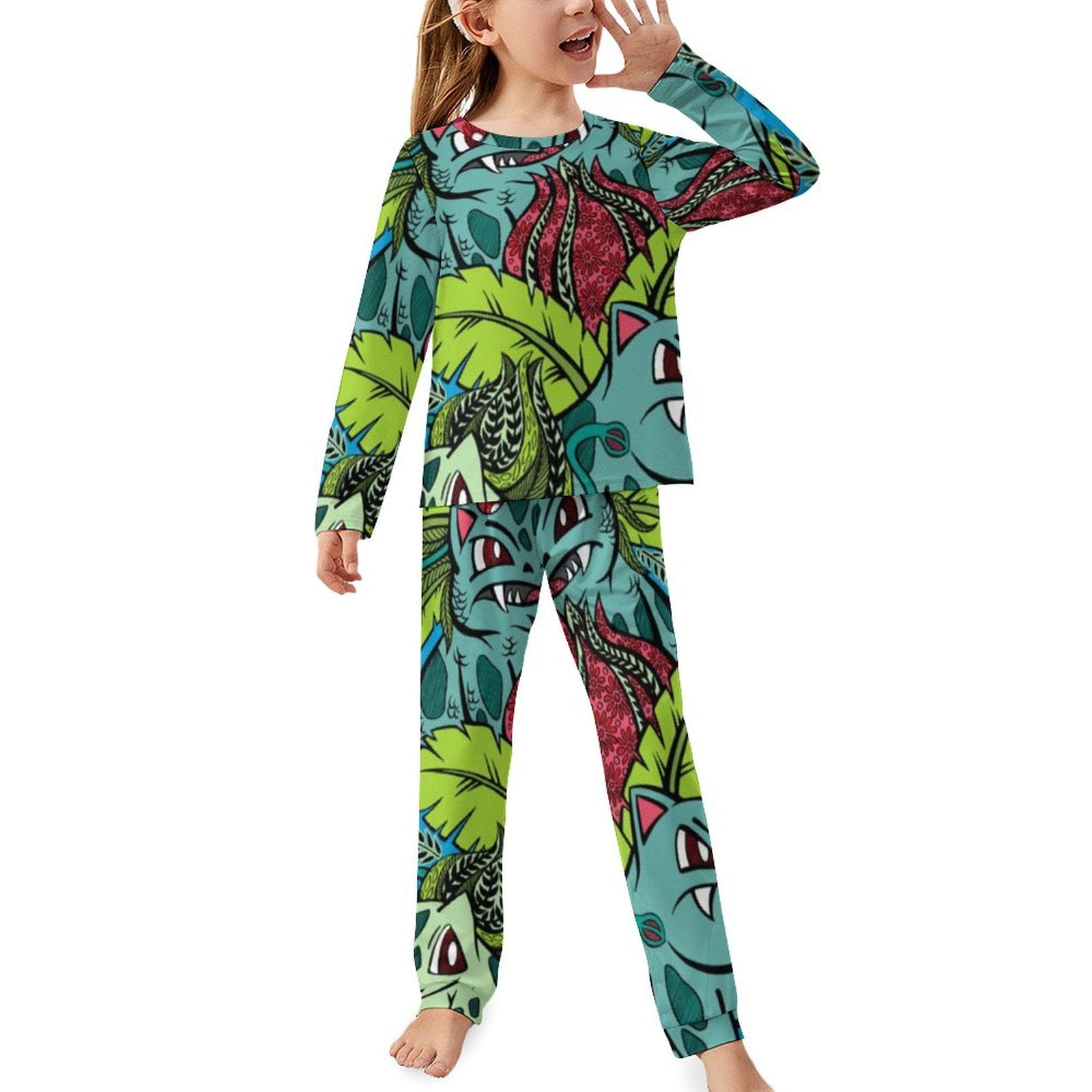 Bulbasaur Child Pajamas Set for Boys Girls 6 Sizes, Long Sleeve Soft ...