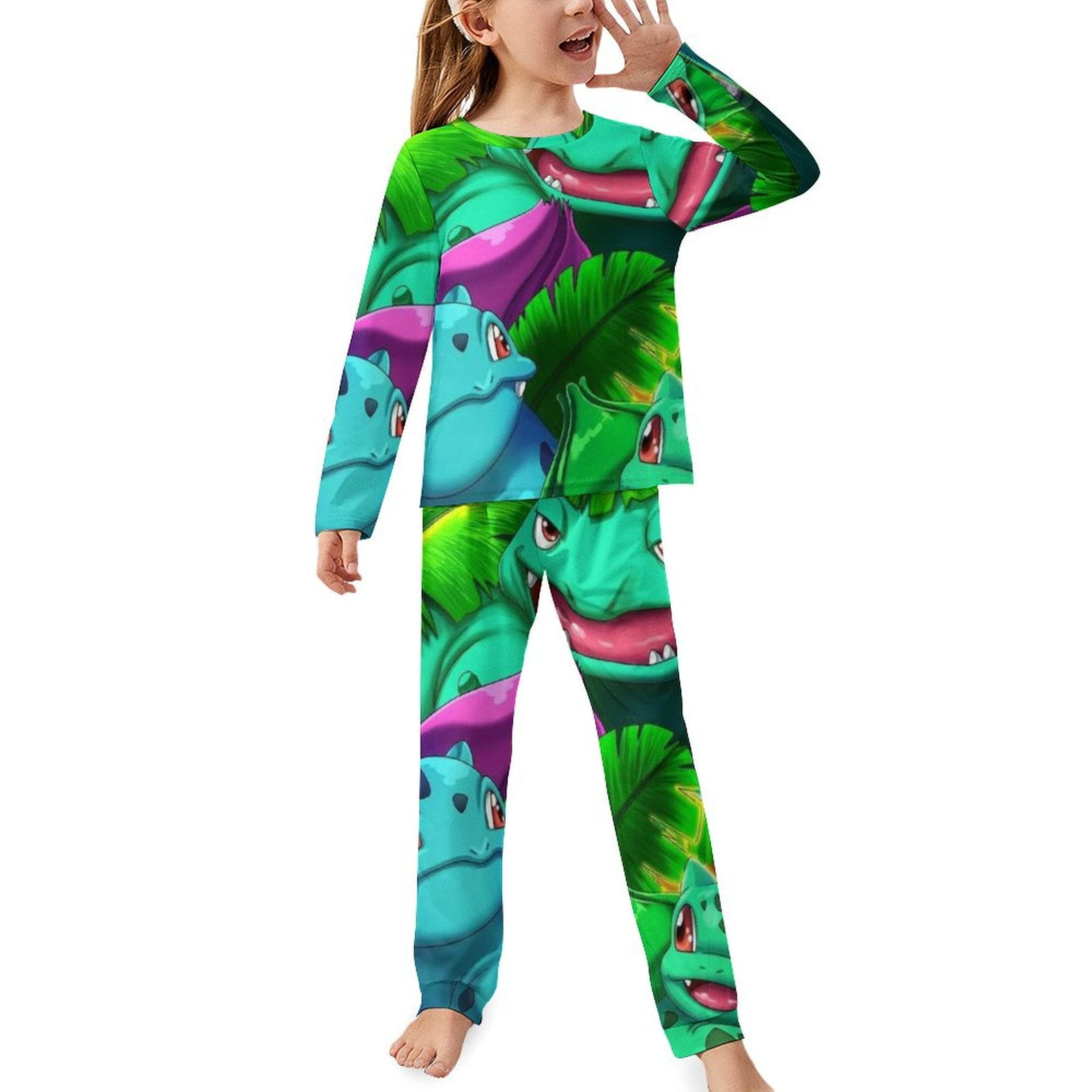 Bulbasaur Child Pajamas Set for Boys Girls 6 Sizes, Long Sleeve Soft ...