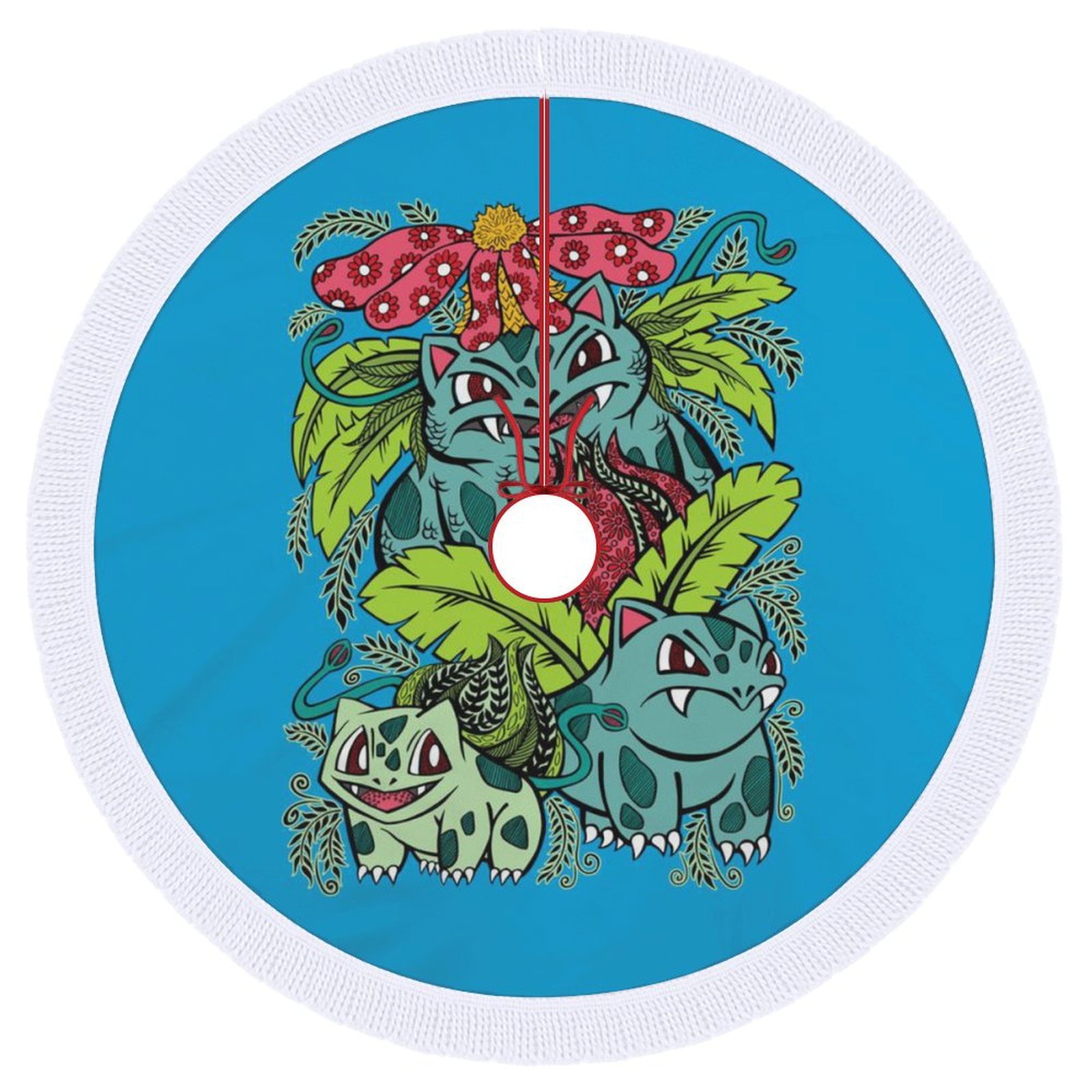 Bulbasaur Christmas Tree Skirt 3 Sizes Large Merry Christmas Tree Rug ...
