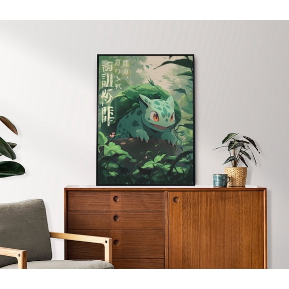 Bulbasaur, Pokemon, Japanese Tapestry Style, Anime Poster, Printable ...