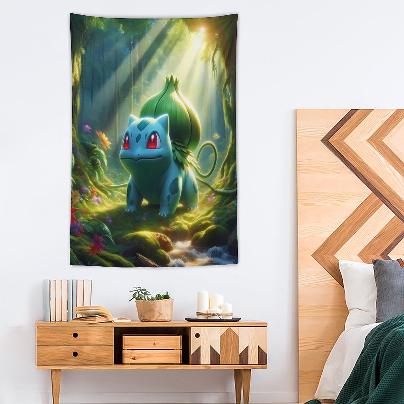 Bulbasaur Tapestry Bedroom Indie Vertical Tapestry Wall Hanging for Living Room Dorm 4 Sizes to ...