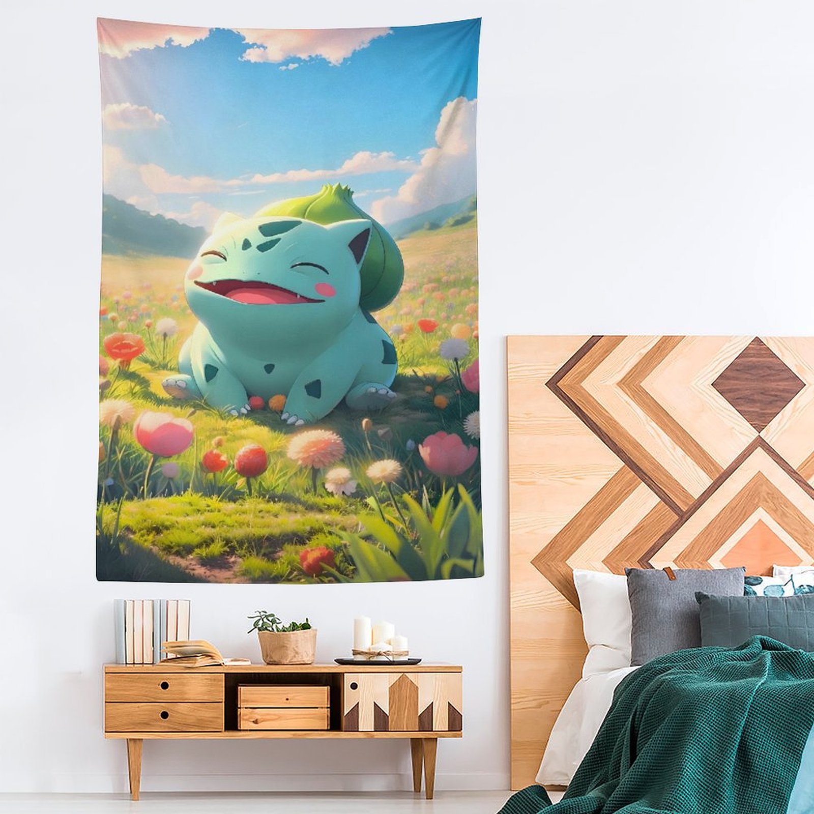 Bulbasaur Tapestry Bedroom Indie Vertical Tapestry Wall Hanging for ...