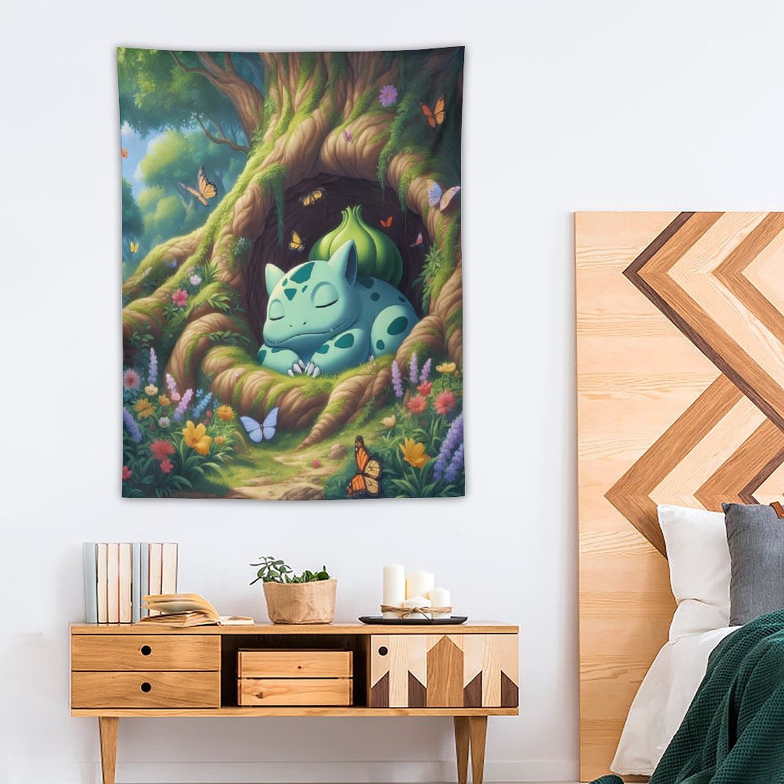 Bulbasaur Tapestry Bedroom Indie Vertical Tapestry Wall Hanging for ...