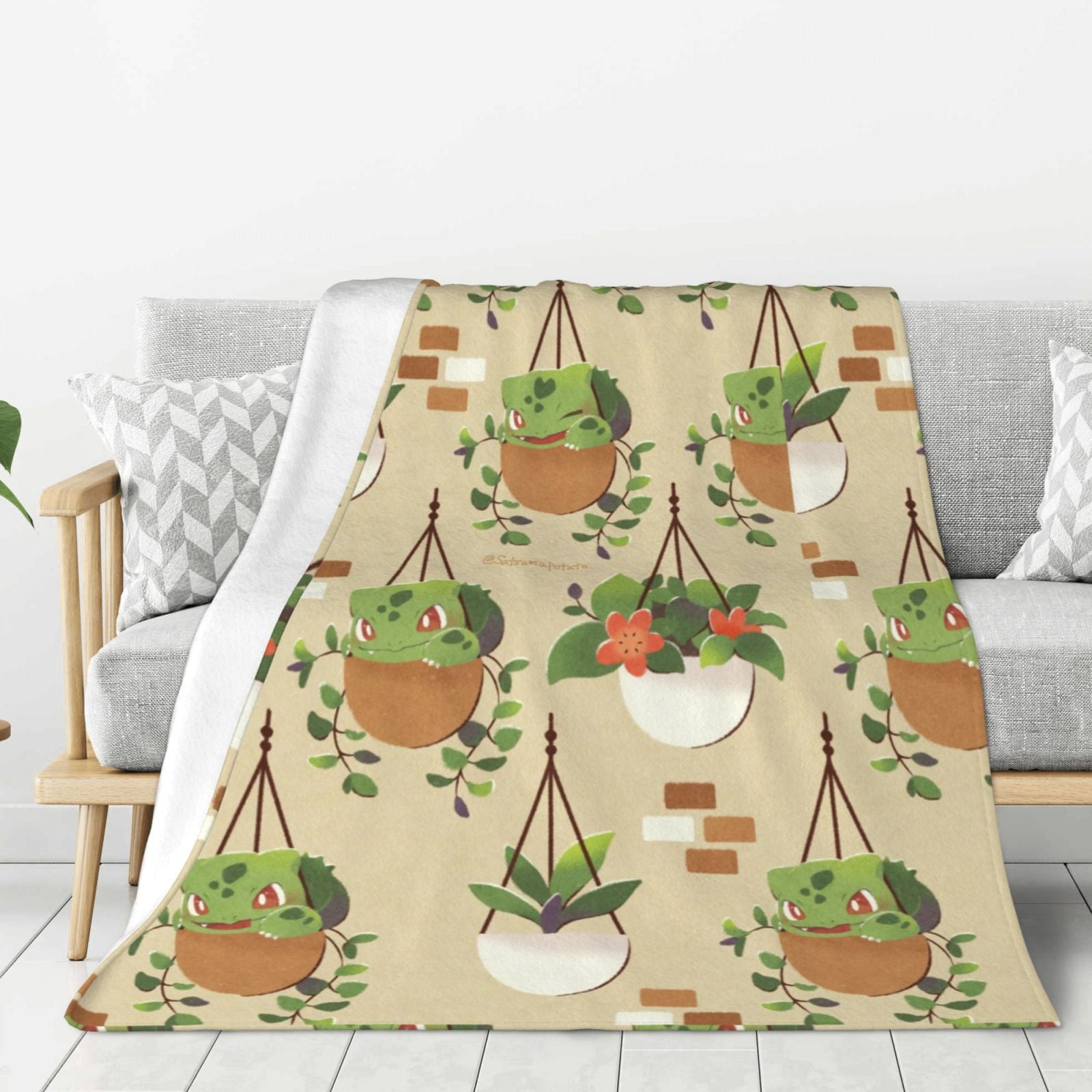Bulbasaur potted plants Blanket for Couch - Super Soft Cozy Blanket for ...