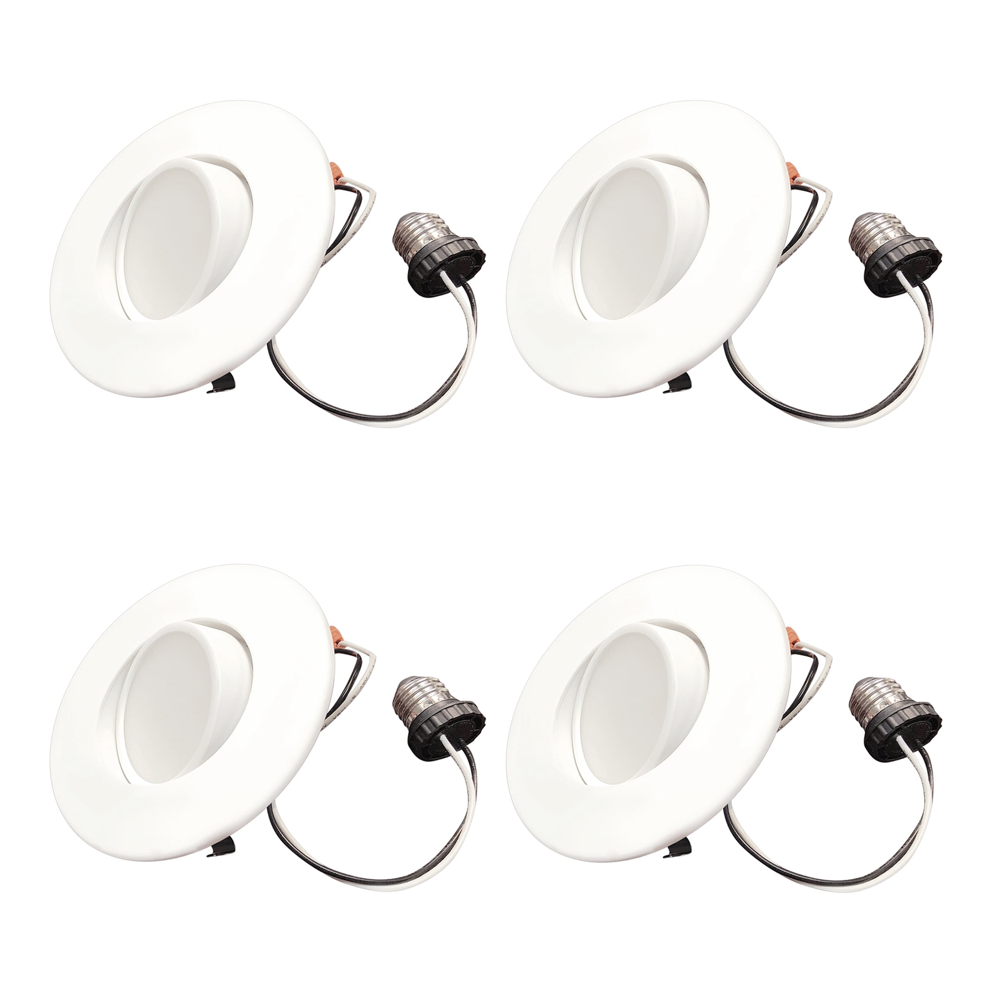 Bulbrite 4” Integrated LED Recessed Lighting Housing (4 Count ...