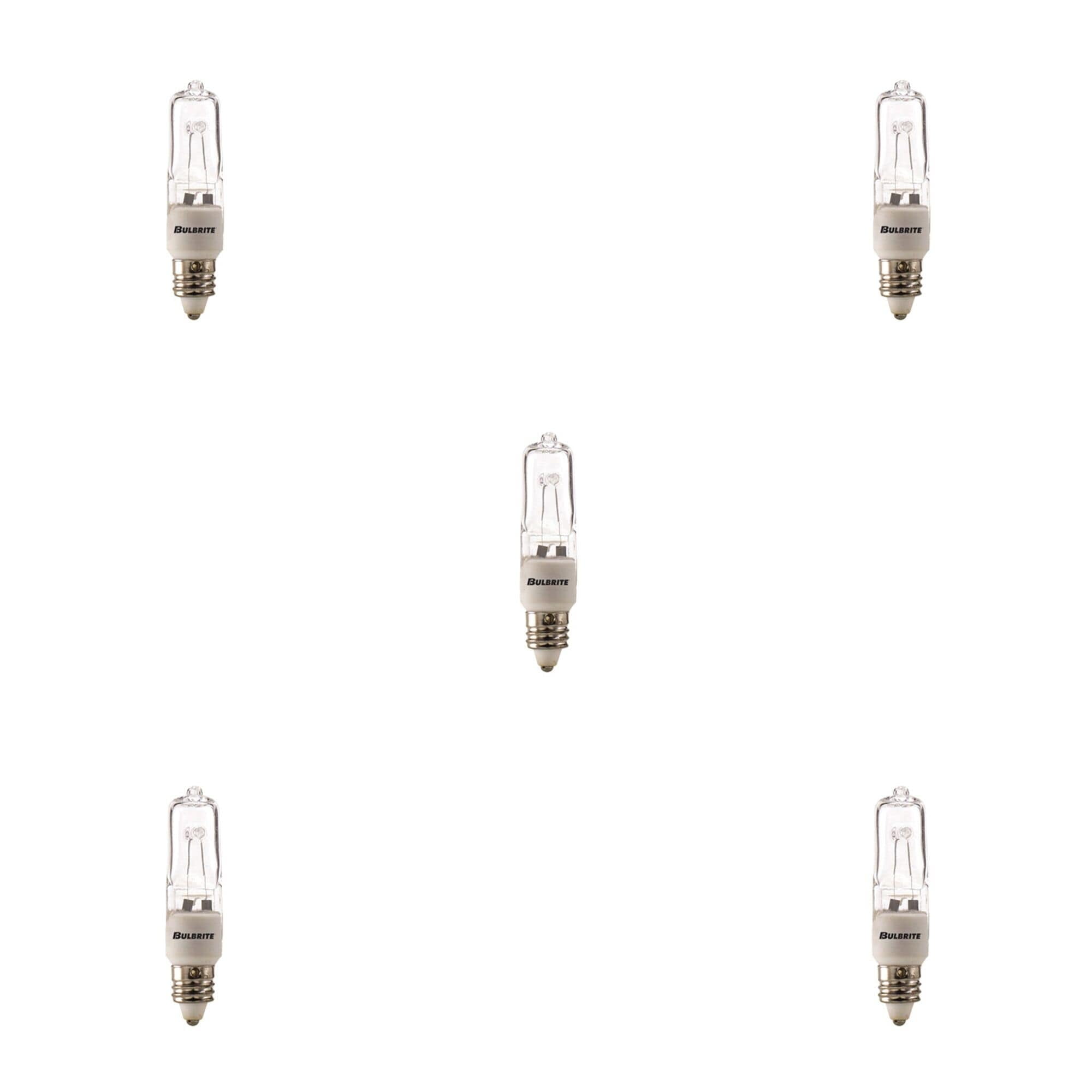 Bulbrite 50 Watt Dimmable Clear T4 Mini-Candelabra (E11) Halogen Light ...
