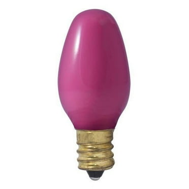 130V 7 watt E12 Base C7 Transparent Pink Replacement Bulb with E12 Base ...