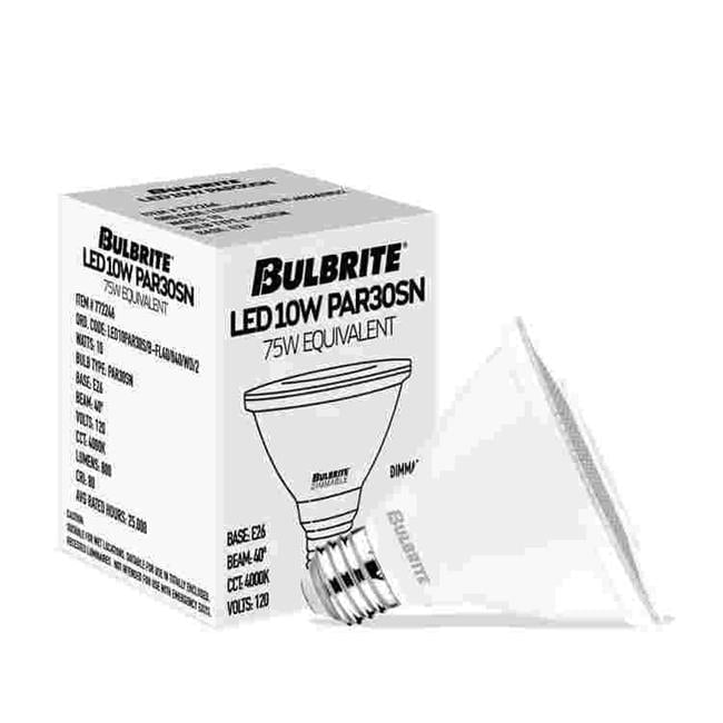 Bulbrite 861723 10W Led PAR30 Short Neck 4000K 80CRI Basics Flood Wet Dimmable Light, Pack of 4 ...