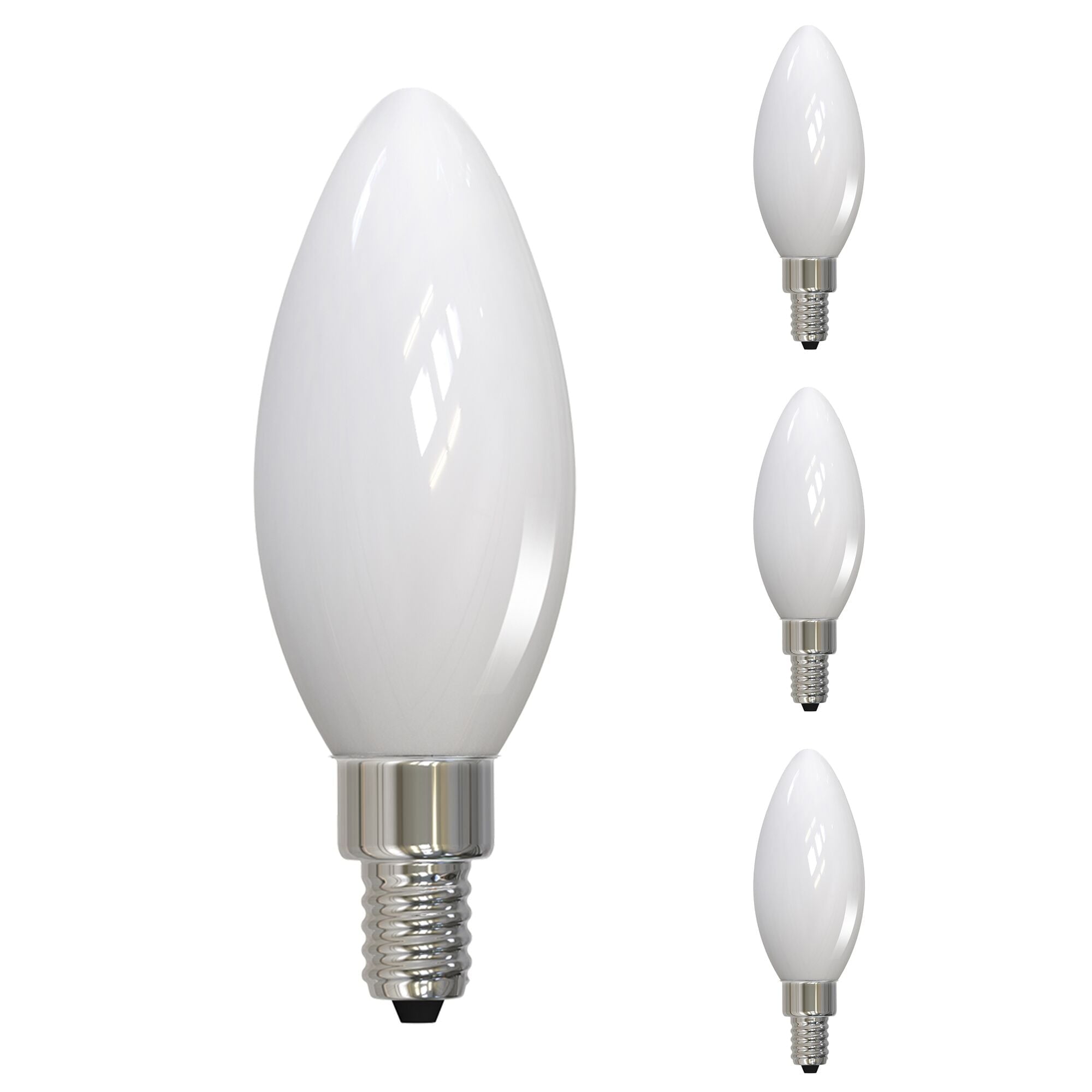 Bulbrite Pack of (4) Dimmable Milky Finish B11 Candelabra (E12) LED ...