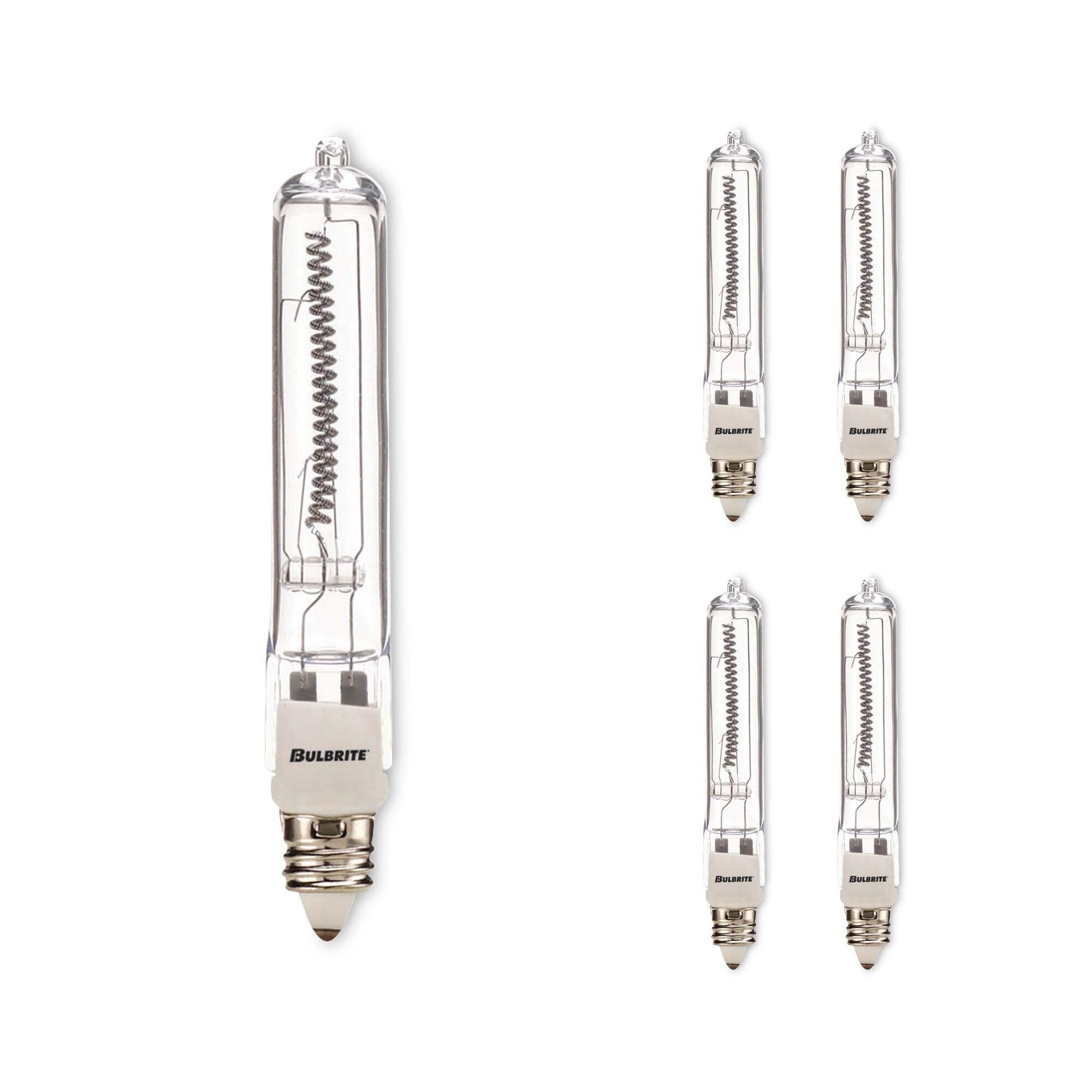 Bulbrite Pack of (5) 120V Dimmable T4 Halogen Mini Light Bulbs with ...