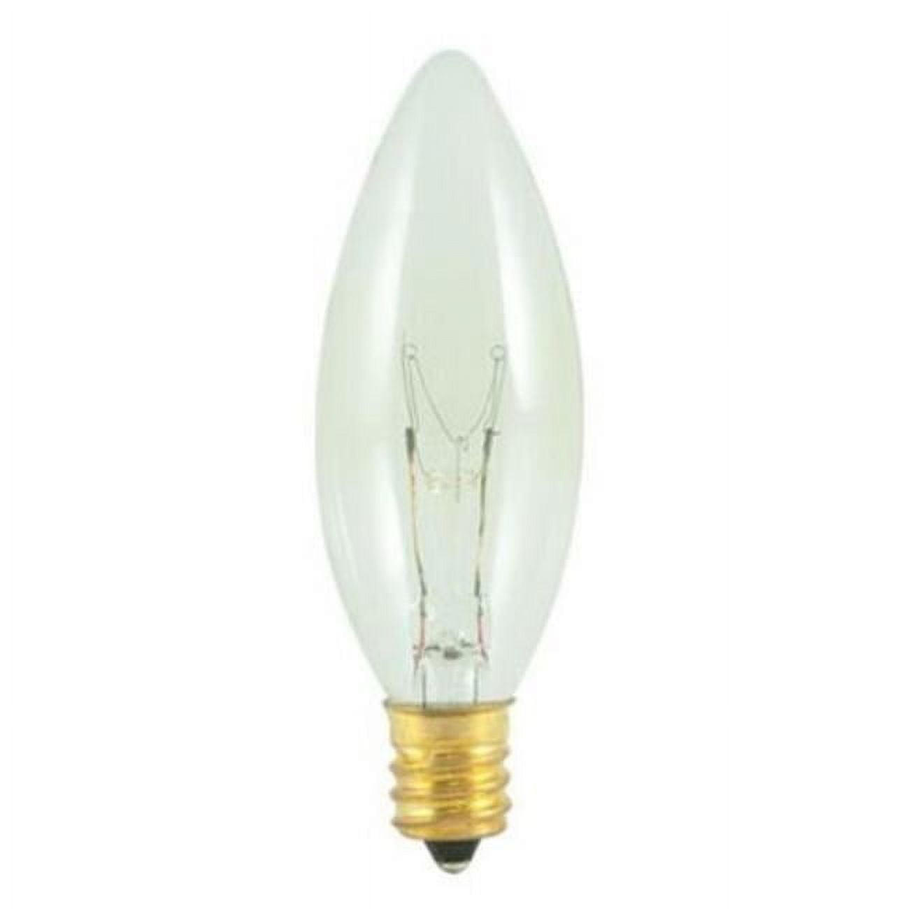 Bulbrite Pack of (50) 15 Watt Dimmable Clear B8 Torpedo 25mm Incandescent Light Bulbs with ...