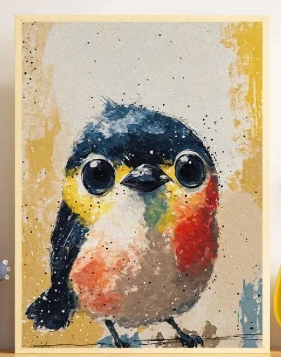 Bulbul Bird Art Print, Stylized Songbird Nursery Decor NO FRAMED POSTER ...