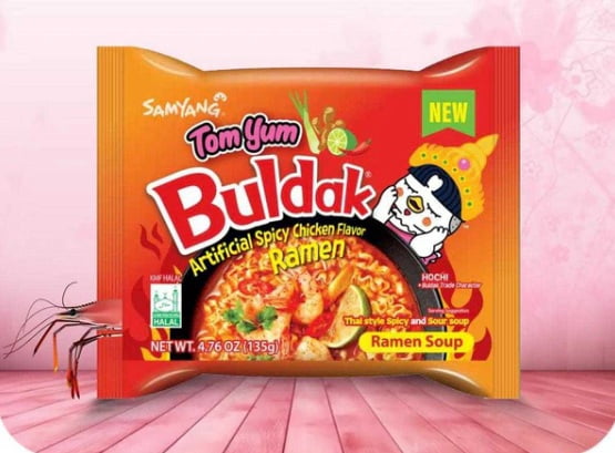 Buldak Tom Yum Spicy Chicken Ramen Noodles, 4.76 oz – Bold, Tangy ...