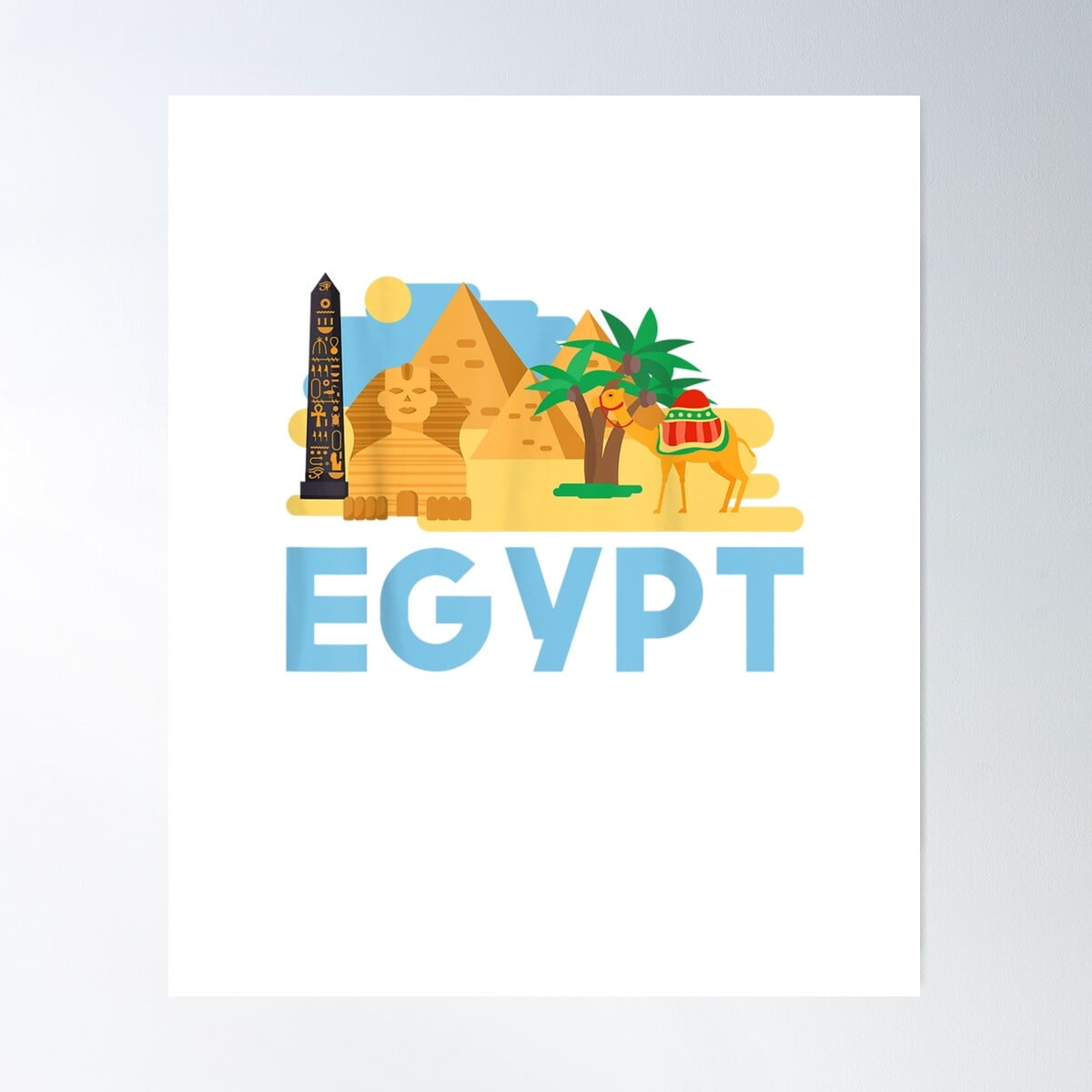 Bulding Egyptian Pyramids Poster Wall Art, Modern Wall Decor For Living ...