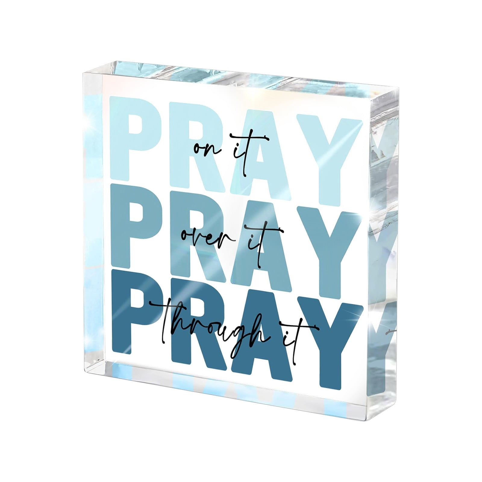 Bule Inspirational Decor Pray Over It Bible Verse Wall Art Christian ...