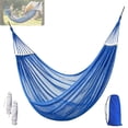 Bule Lightweight Nylon Net Hammock, Portable Outdoor Rope Hammock with ...