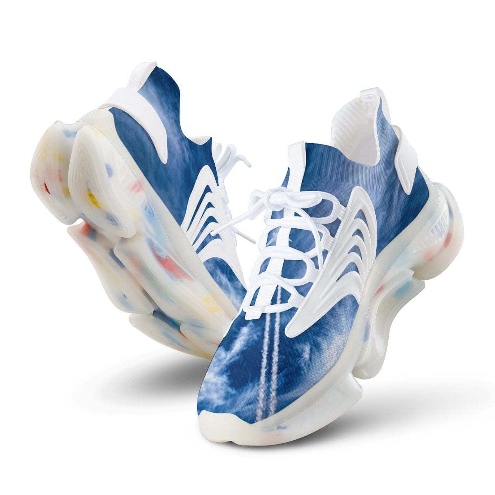 Bule Sky White Plane Walking Shoes for Men Woman Lightweight Tennis ...