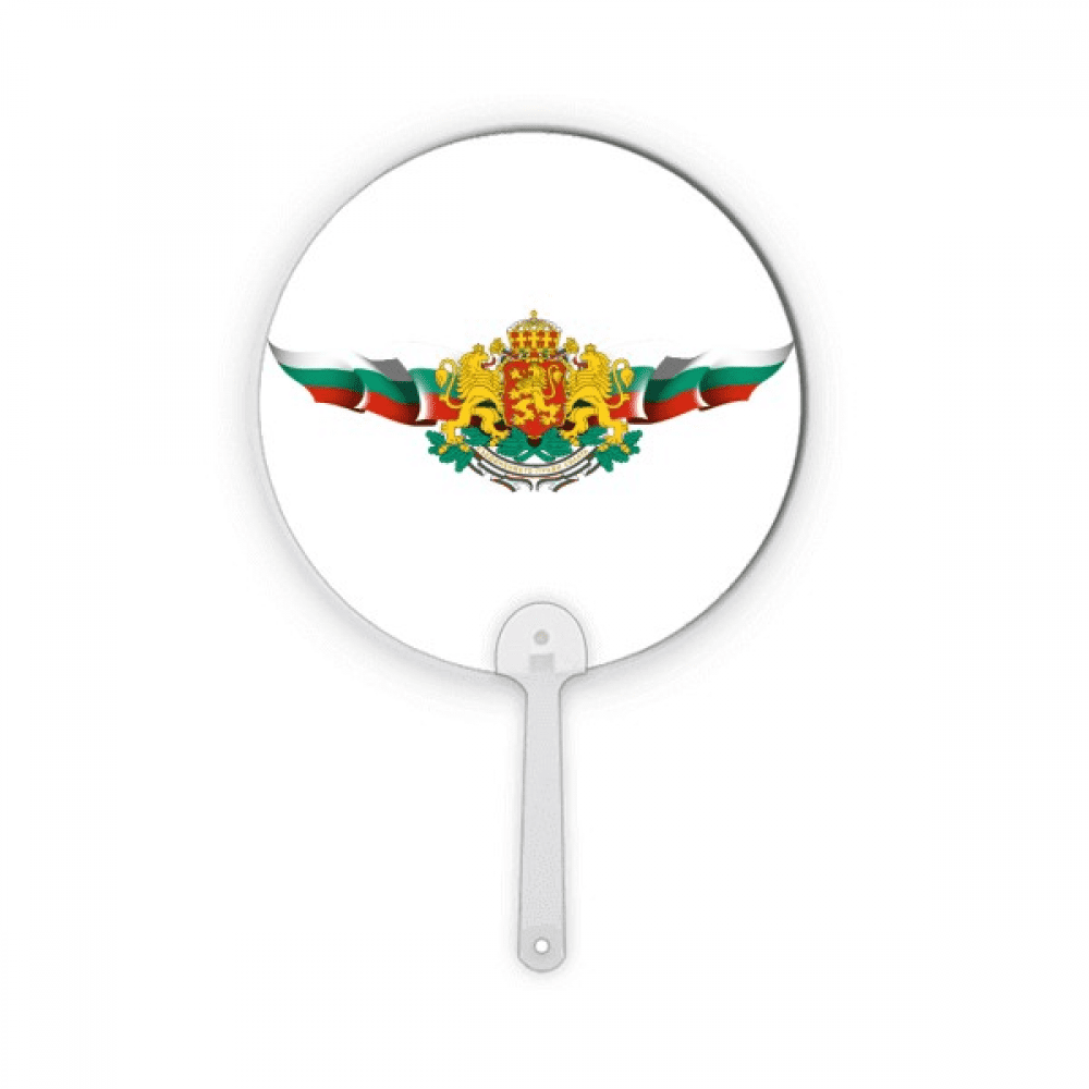 Bulgaria Flag National Emblem Plastic Round Handheld Fan Decorations ...