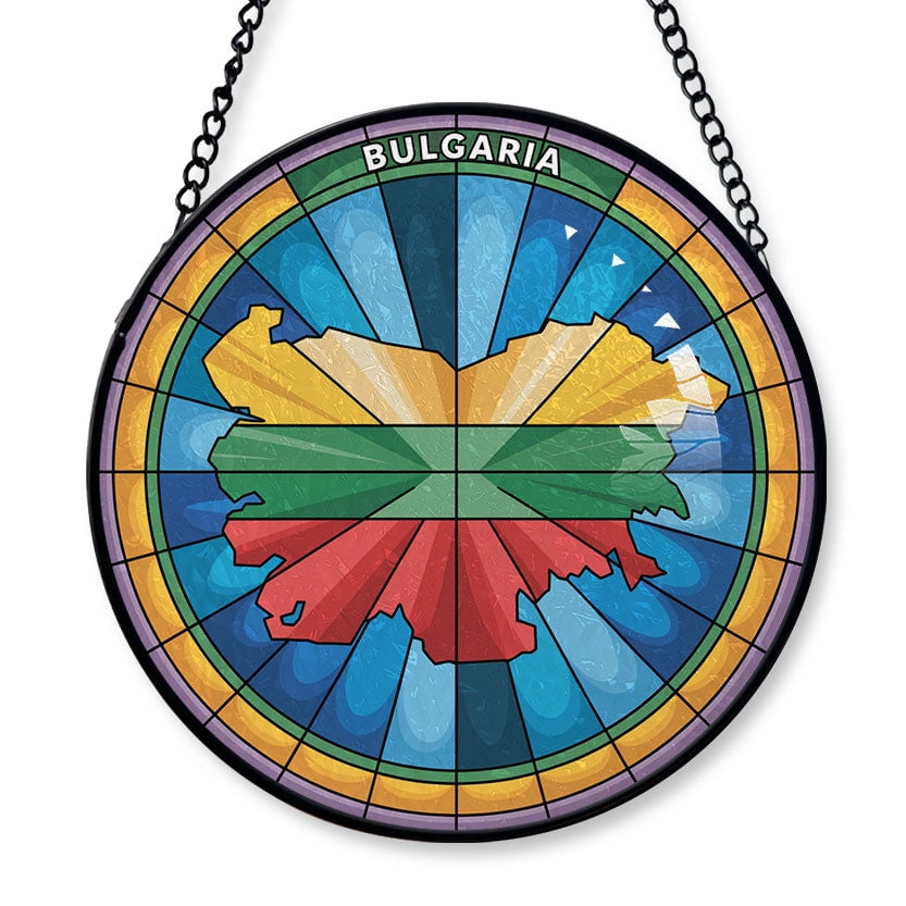 Bulgaria Travel Decor Suncatcher Stained Glass Window Hanging, Gift for ...