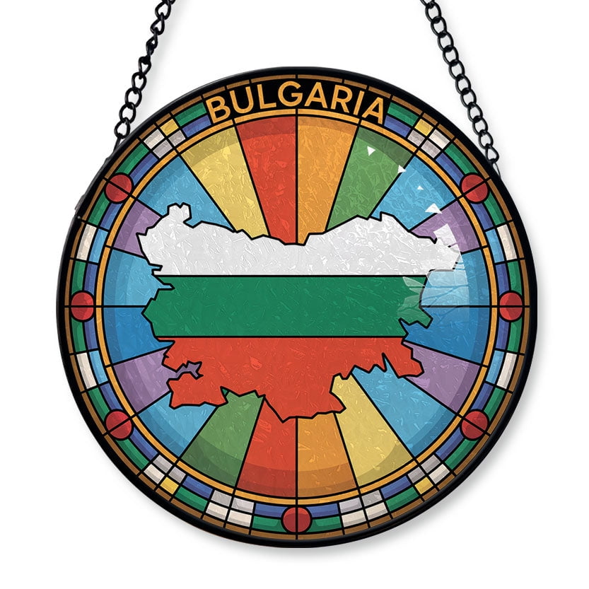 Bulgaria Travel Decor Suncatcher Stained Glass Window Hanging, Gift for ...