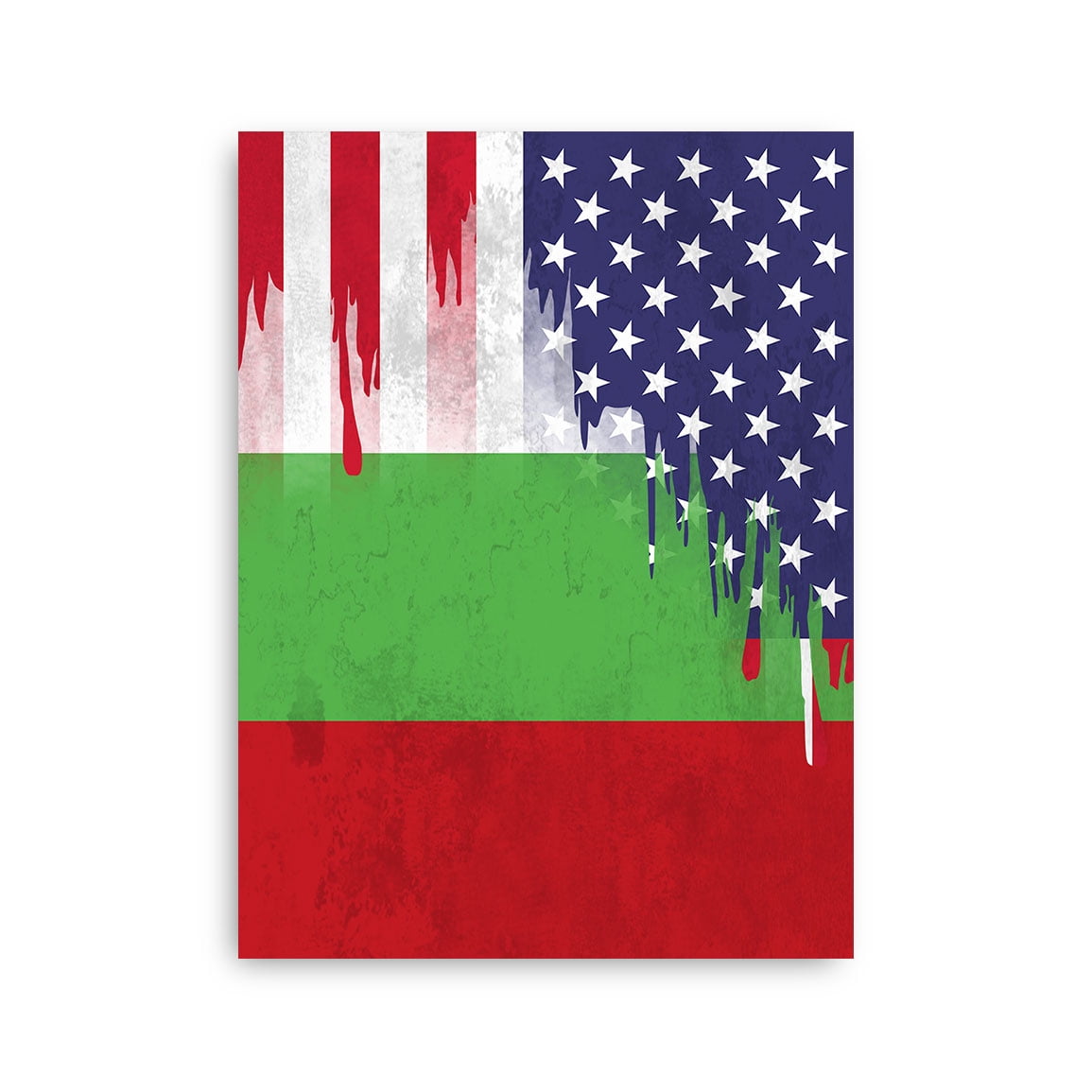 Bulgarian American Flag Wall Art Friendship USA Bulgaria Roots Poster ...