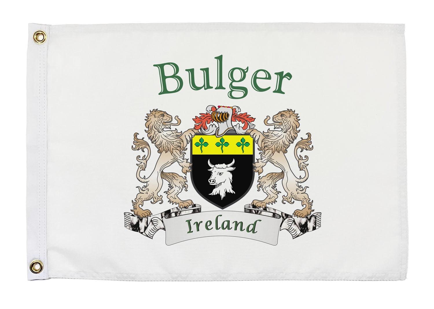 Bulger Irish Coat of Arms Small White Flag - 16"x10.5" inches - Walmart.com