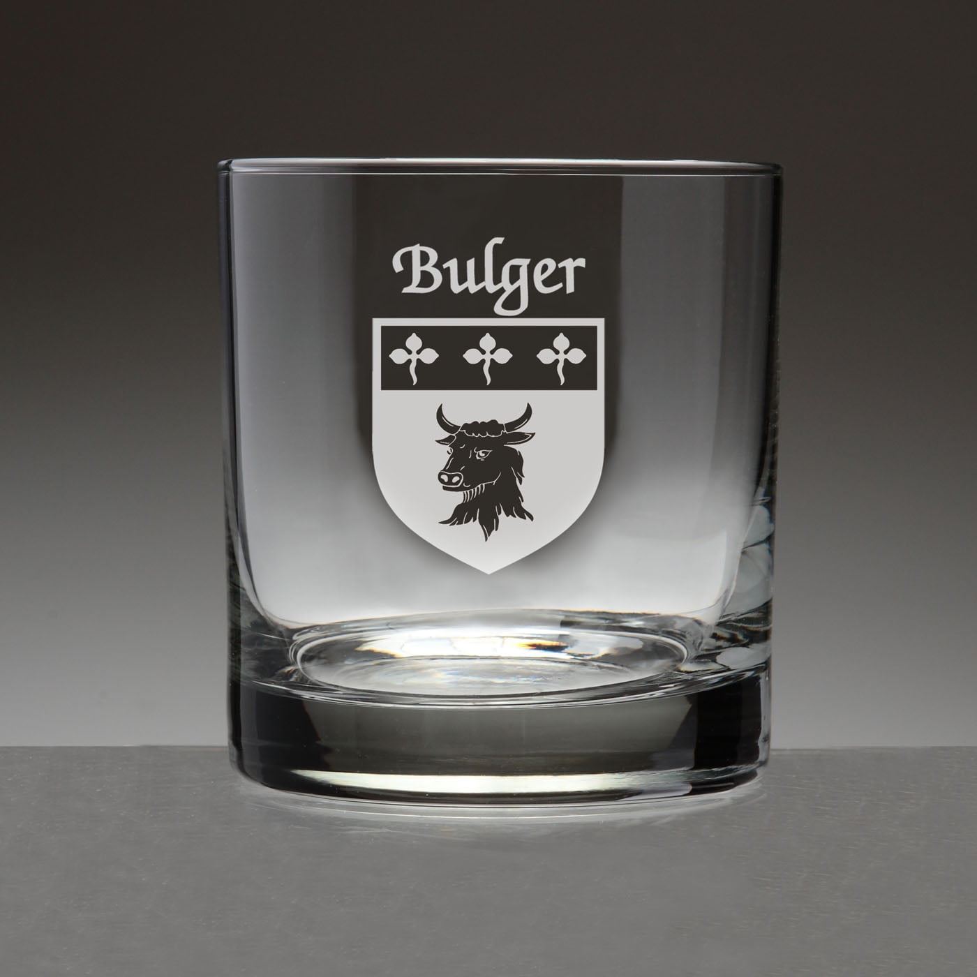 Bulger Irish Coat of Arms Tumbler Glasses - Set of 4 (Sand Etched ...