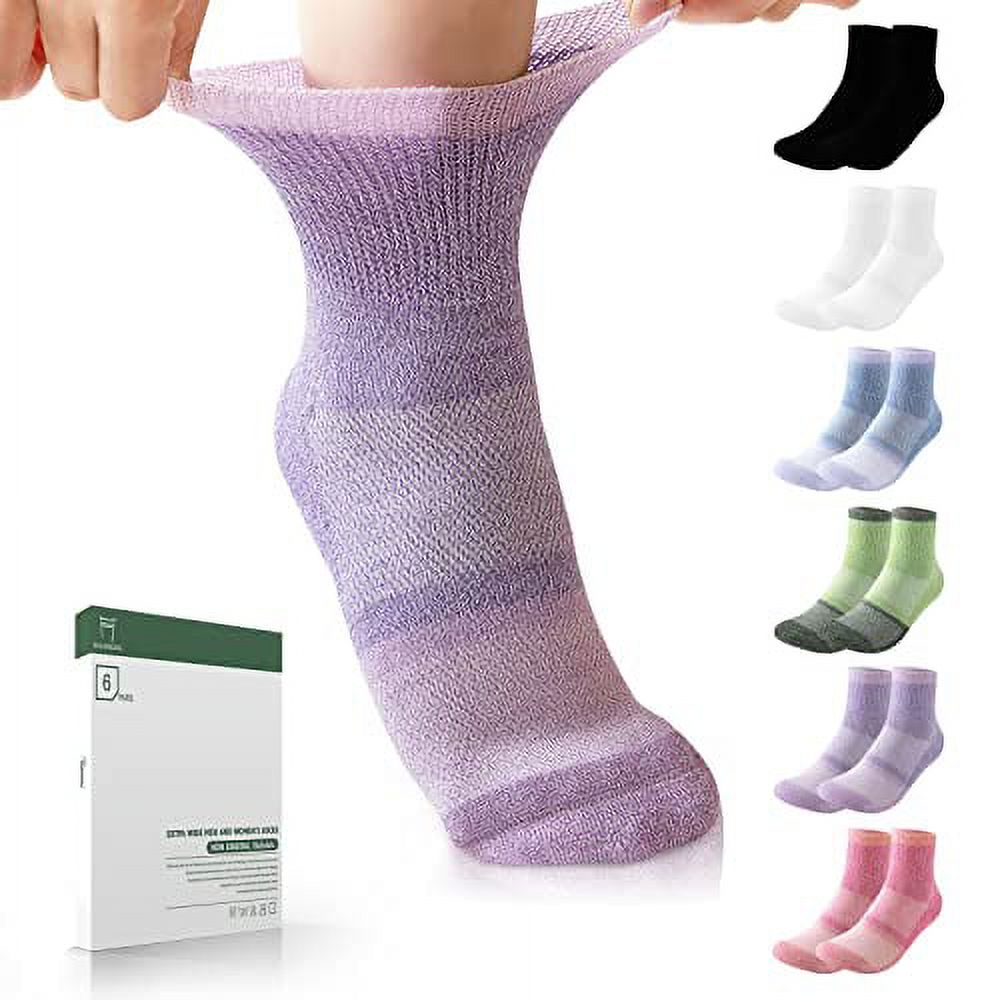 Bulinlulu Diabetic Socks Women&Men-6 Pairs Bamboo Non Binding Diabetic ...