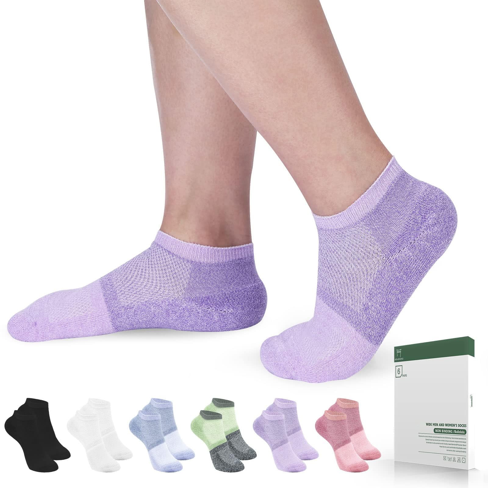 Bulinlulu Diabetic Socks for Women&Men,6 Pairs Low Cut Seamless Socks ...