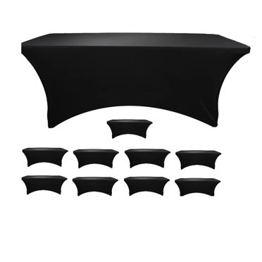 Gowinex 2 Pack 8FT Navy Blue Spandex Tablecloth Stretch Fitted Table ...