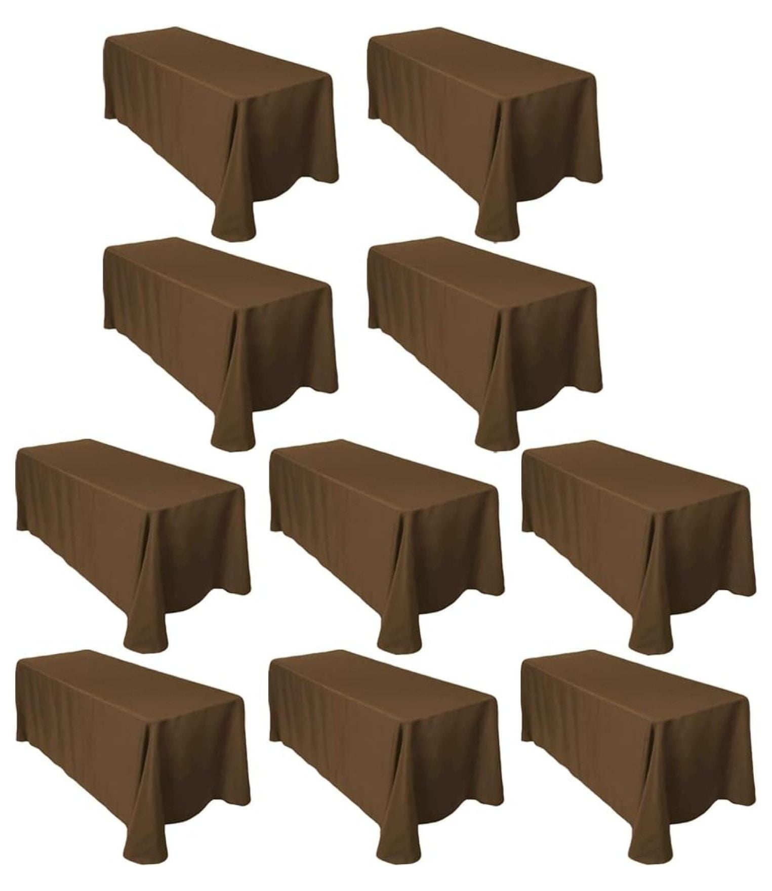 Bulk 10-Pack Rectangular Tablecloths 90 in x 156 in with Rounded ...