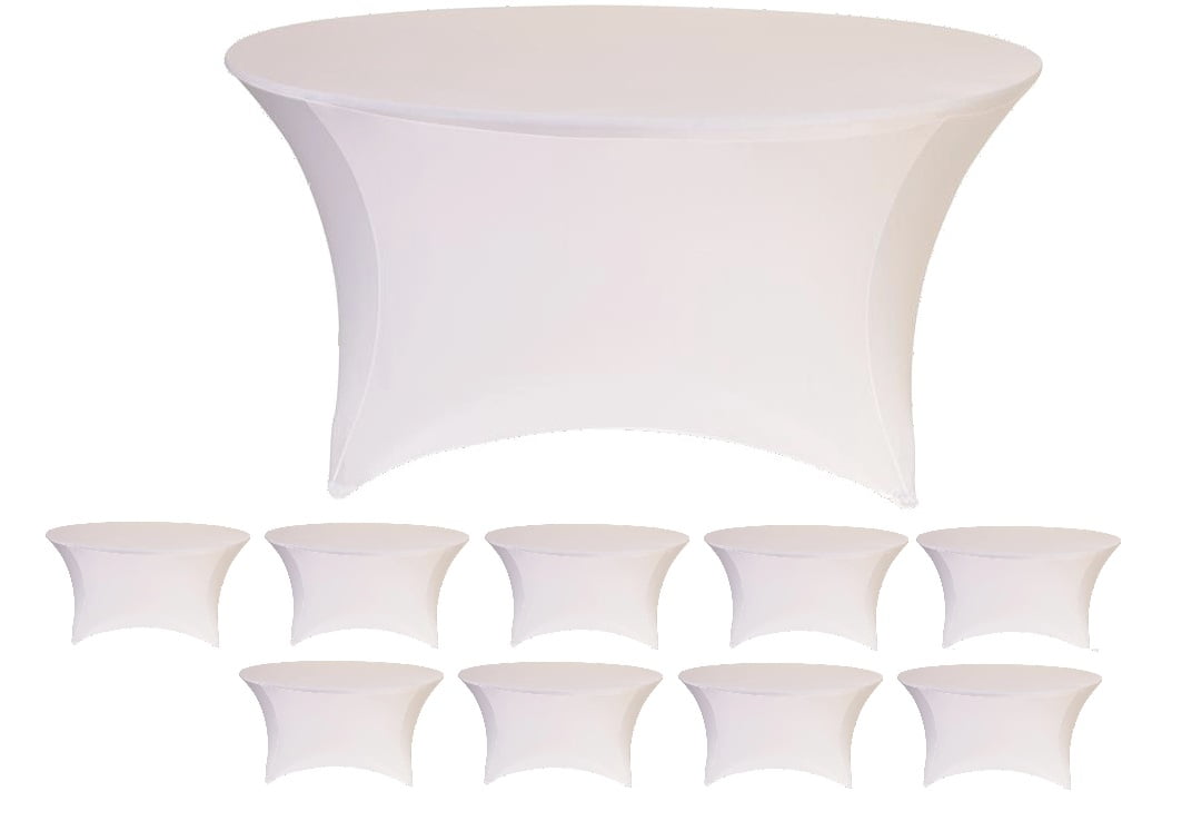 "Bulk 10 Pack - Walmart White Fitted Tablecloth, 60"" Round Spandex ...