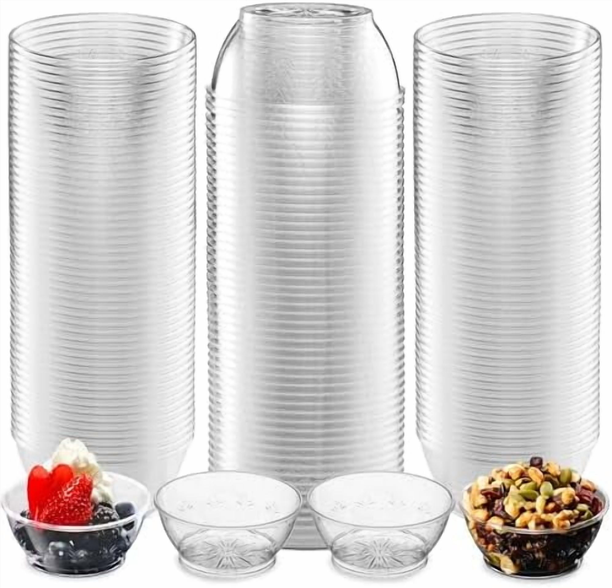 (Bulk 100 Pack) 6 Oz Disposable Premium Hard Plastic Dessert Bowls for ...