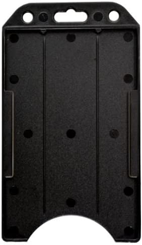 Bulk 100 Pack - Black Vertical Open Face Hard Plastic ID Badge Card ...