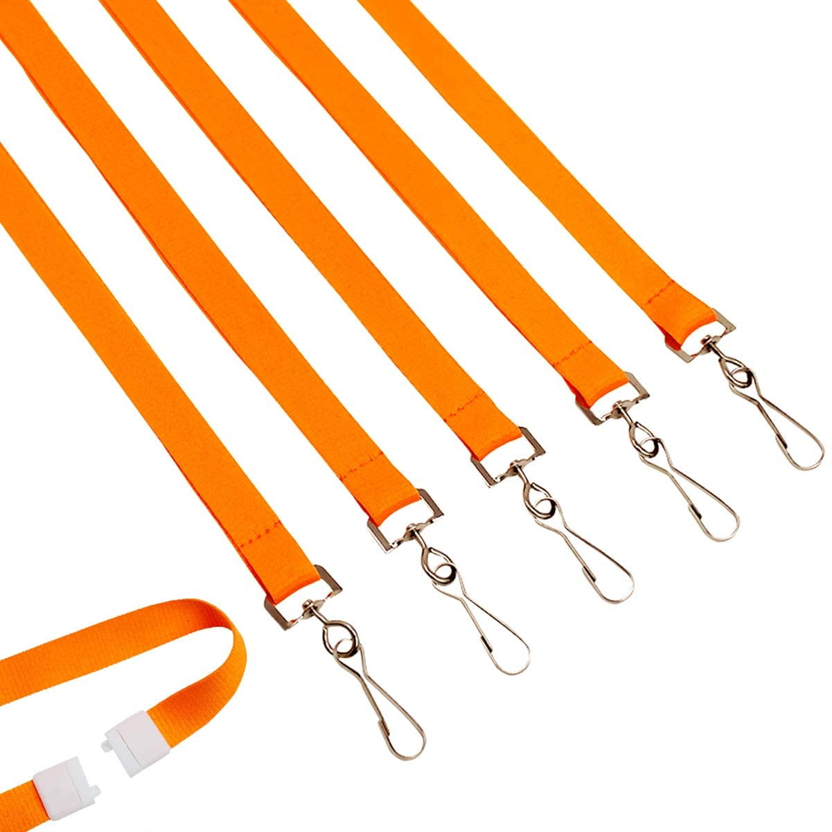 Specialist ID's Bulk 100 Pack - High Visibility Orange Lanyards with ...