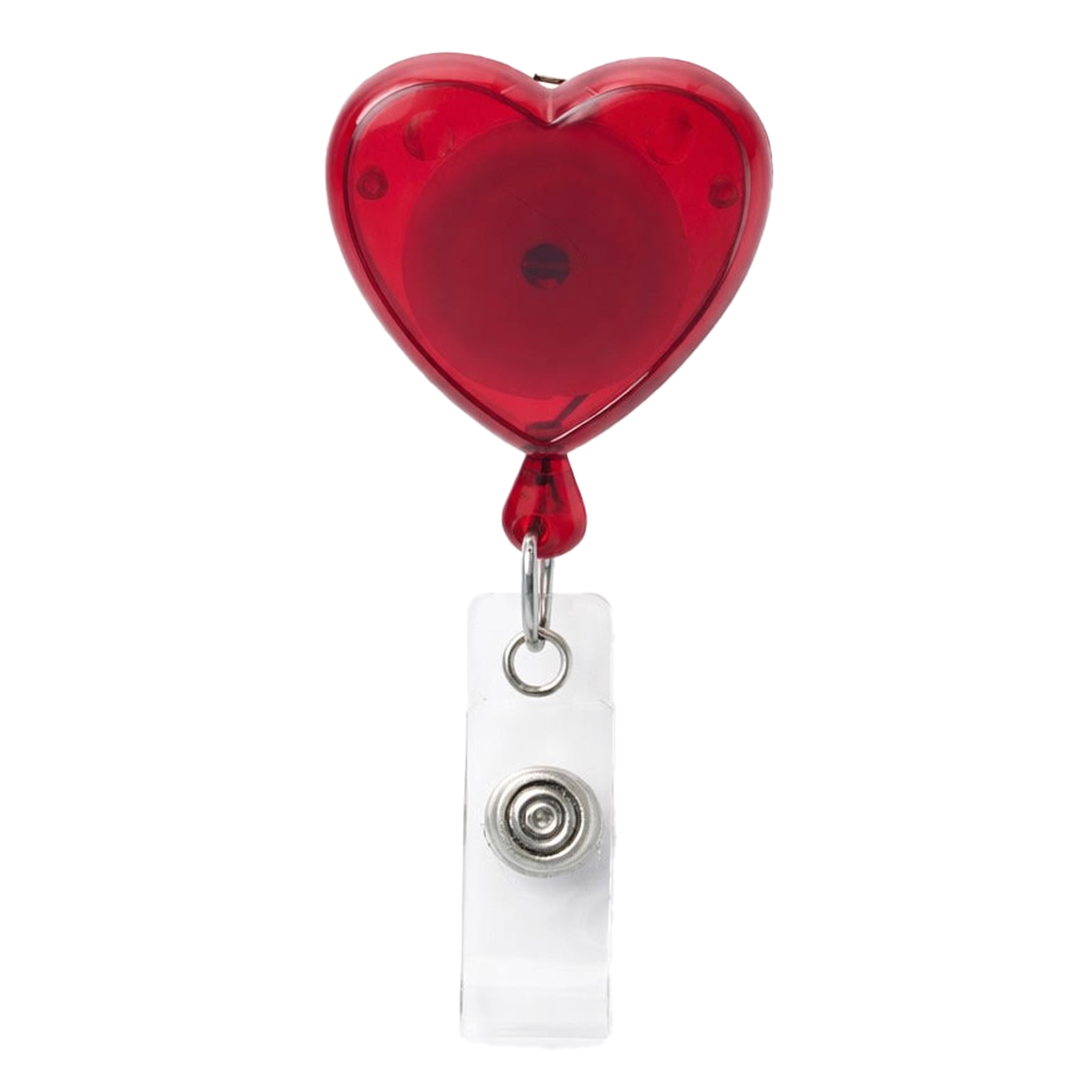 Bulk 100 Pack - Heart Shaped Retractable Badge Reel with Rotating ...