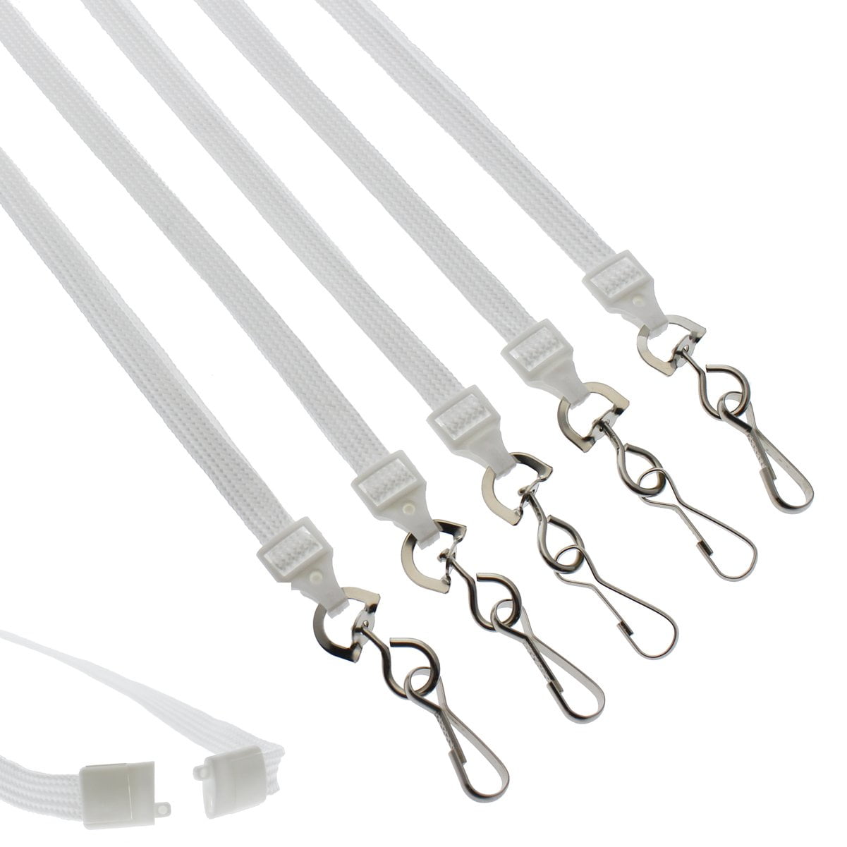 Bulk 100 Pack - Premium Breakaway Lanyards for ID Badges - Metal Swivel ...