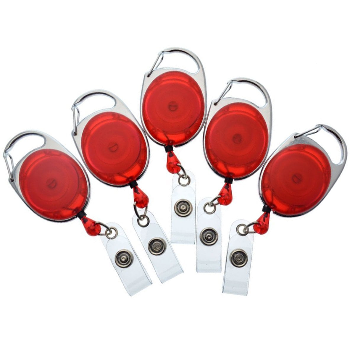 Bulk 100 Pack - Specialist ID Carabiner Clip Badge Reels - Retractable ...
