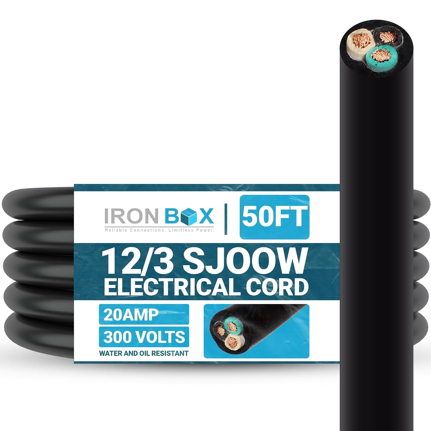 Bulk 12/3 SJOOW Electrical Cord - 20A, 300V Max Rating - Water & Oil ...
