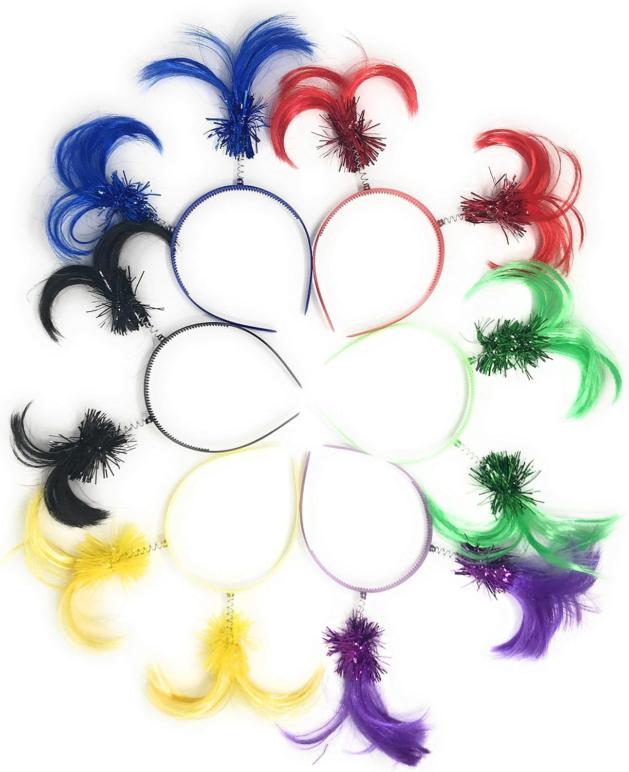 Bulk 12 All Ages Colorful Hair Party Hat Head Bopper Assortment ...