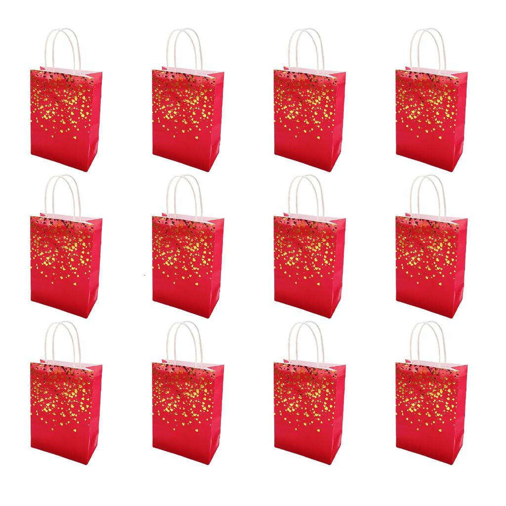 Bulk 12 Hotfoil Embossed Paper Bags for Festives Gifts Candy Bag with ...