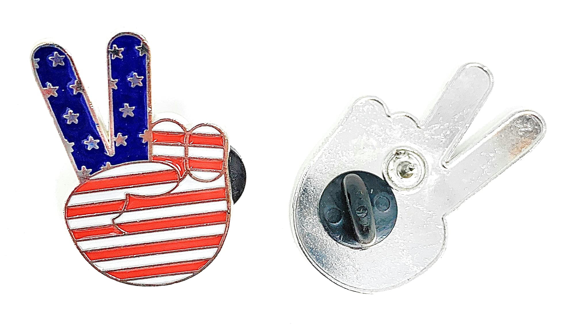 Bulk 20 Pack Patriotic Peace Sign Morale Pin - American Flag Peace ...