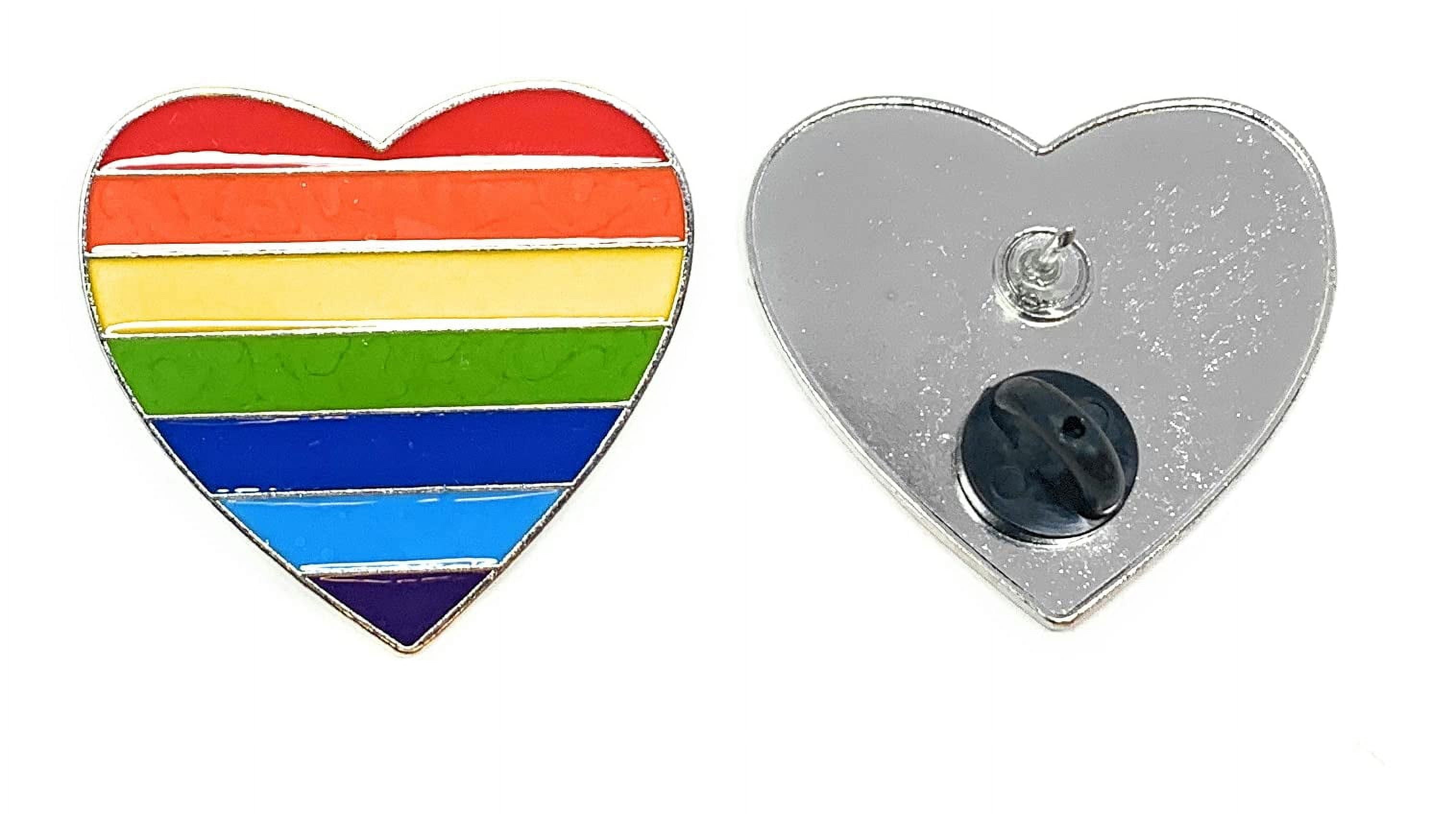 Bulk 20 Pack Rainbow Pride Heart Lapel Pin - Fantastic Statement Making ...