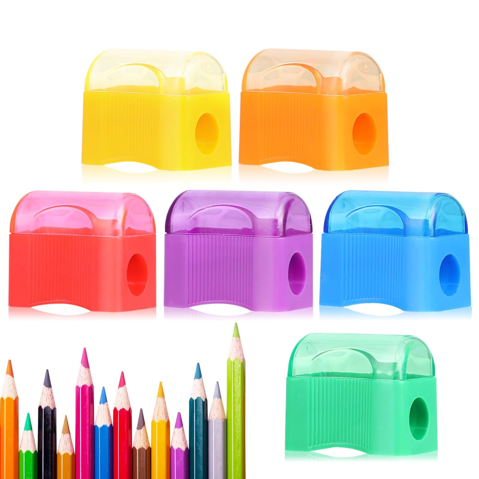 Bulk 24 Assorted Color Miniature Plastic Pencil Sharpeners With Covers ...