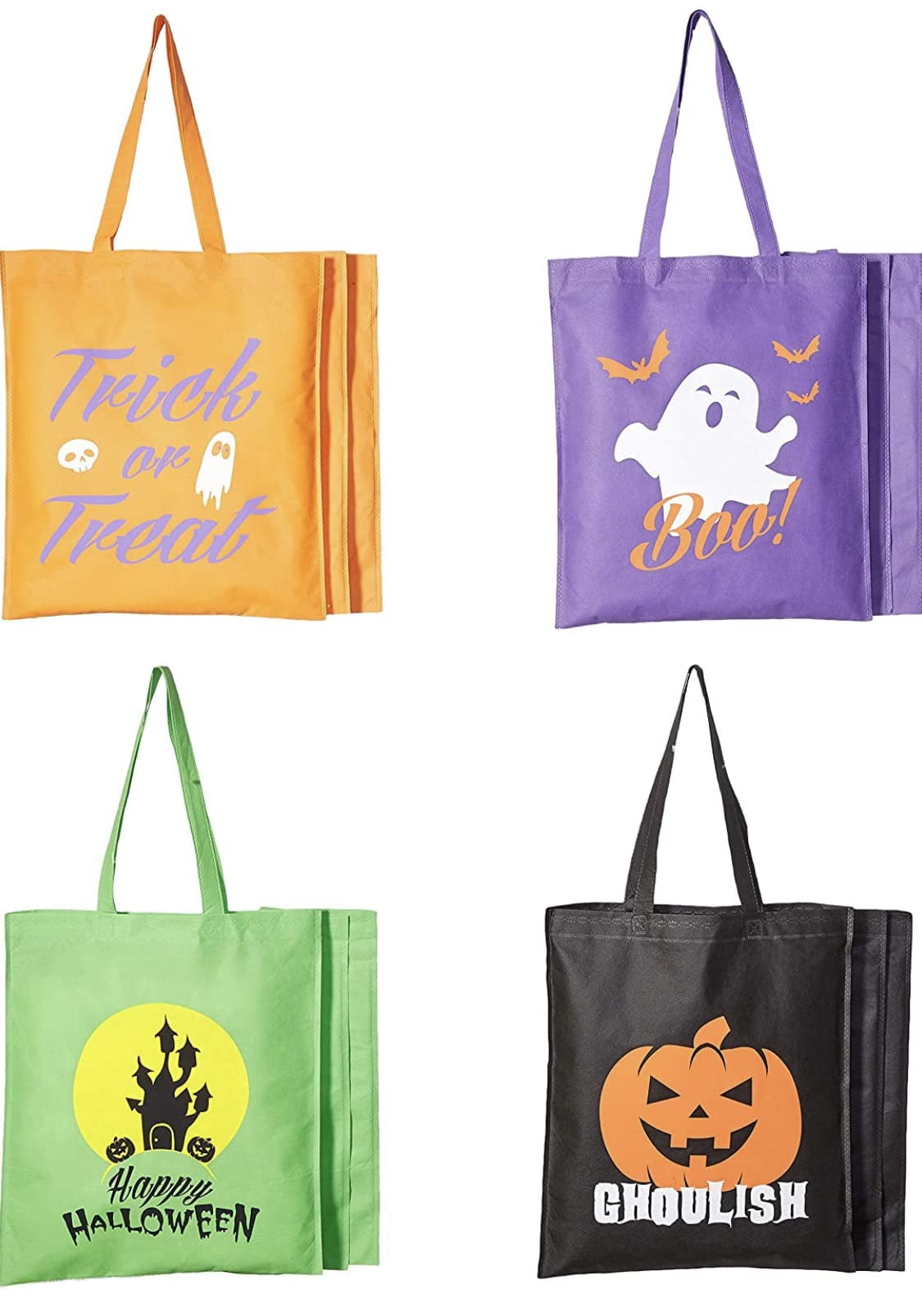 Bulk 24 Pack Deluxe Large 15" x 16" Trick or Treat Bag Fun Reusable ...