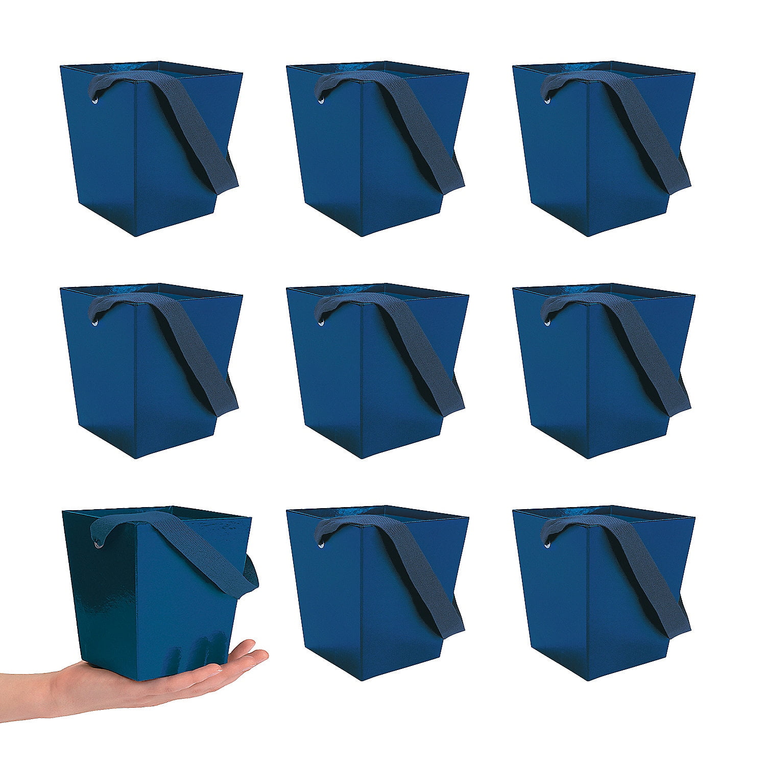 Bulk 24 Pieces Blue Cardboard Buckets with Ribbon Handles - Walmart.com